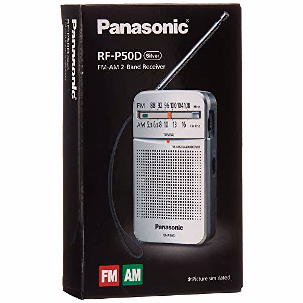 Panasonic RF-P50 AC/Battery Operated AM/FM Portable Radio (Discontinued by Manufacturer) (Silver/Small)