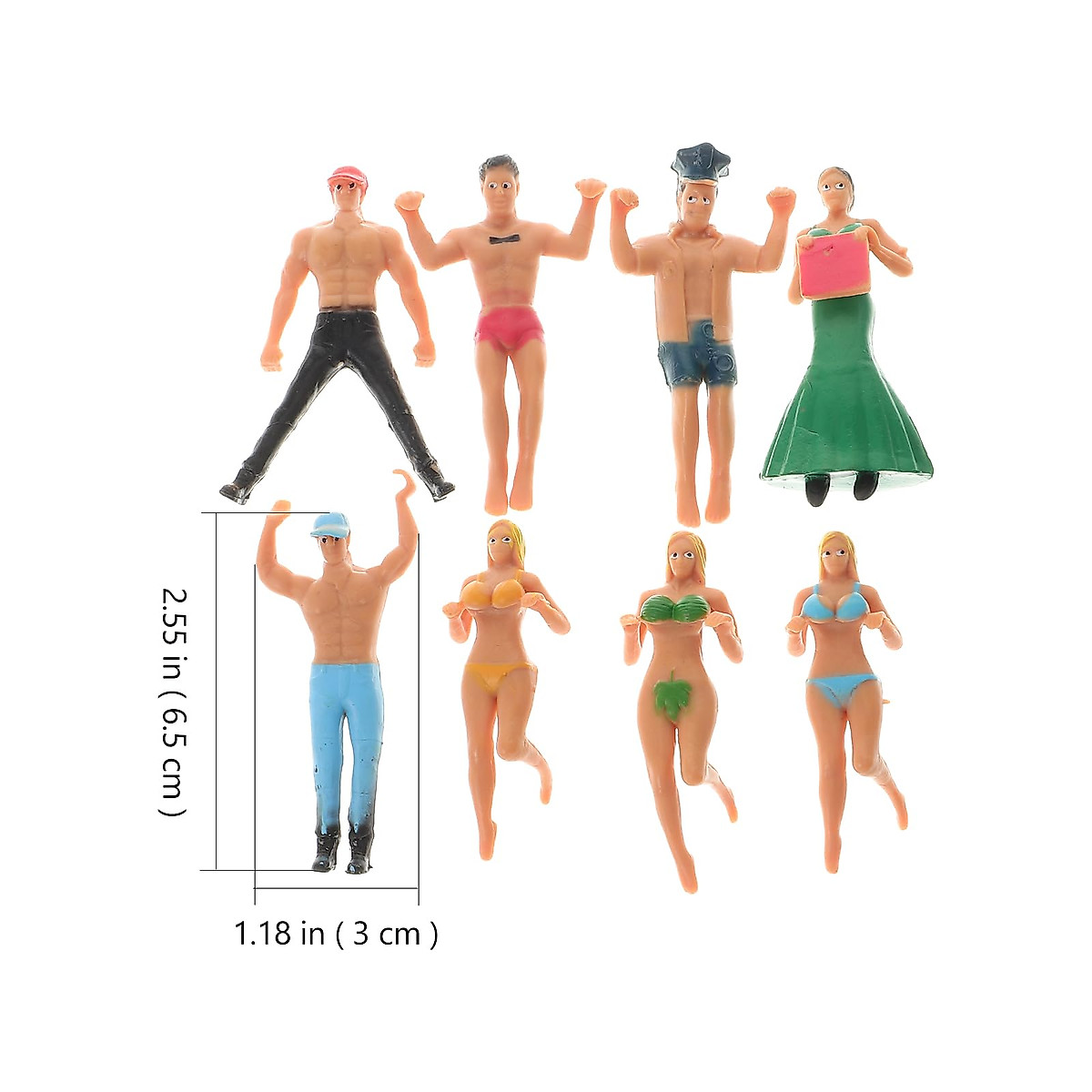 TOYANDONA Wine Glass Charms Drink Markers Hanging Ornament Identify Label Cup Action Figurines Doll Bikini Buddies for Cocktail Wedding Mininature Cake Topper