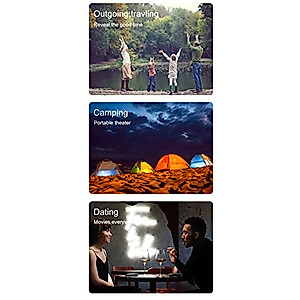 WiFi Mini Projector, Pocket Size for Apartment, Bedroom, Outdoor Portable Video Projector, Compatible with Full Hd 1080p HDMI, USB, SD, Laptop, Smartphone，Home Theater Enjoy