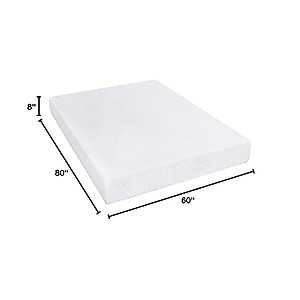 Olee Sleep 8 in Solar Memory Foam Mattress Queen 08FM01Q White
