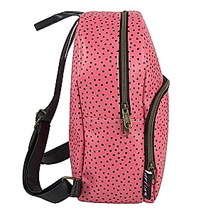 Vinyl Mini Backpack, Vegan Leather Small Fashion Backpack Purse for Girls, Teens, Women, Delia’s Backpack for Girls (Watermelon Seeds)