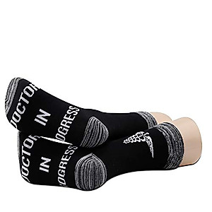 JXGZSO 2 Pairs Doctor Socks Doctor Appreciation Gift Doctor In Progress Socks Medical School Graduation Gift (Doctor In Progress)
