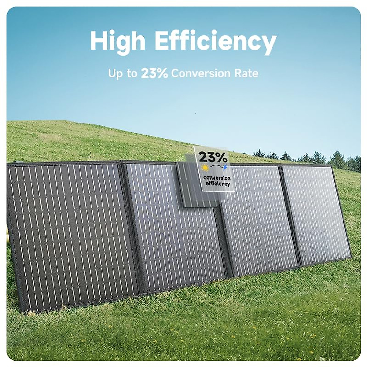 POWERWIN Foldable Solar Panel 110W, Portable with Carry Case, High 24% Efficiency, IP65 Water & Dustproof Design for Camping, RVs, or Backyard Use