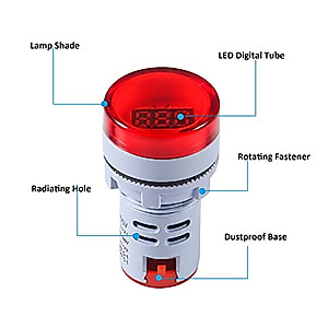 DIANN 2pcs AC Voltage Display AC 60-500V Digital Voltmeter LED Display Voltage Meter Monitor 110V 220V Detetor Red Green