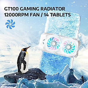 AIHOOR Phone Cooler with Dual Cooling Fan for Gaming, Compatible with iPhone & Android Smartphone (4.5 to 7 in), White