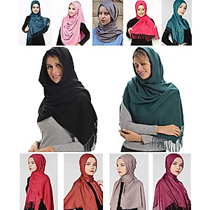 Women Pashmina Scarf Wrap Shawl Soft Wool Travel Blanket Accessories Evening Wedding Party Mom Grandma Best Friend Sister Wife Girlfriend Christmas Good Gift Burgundy