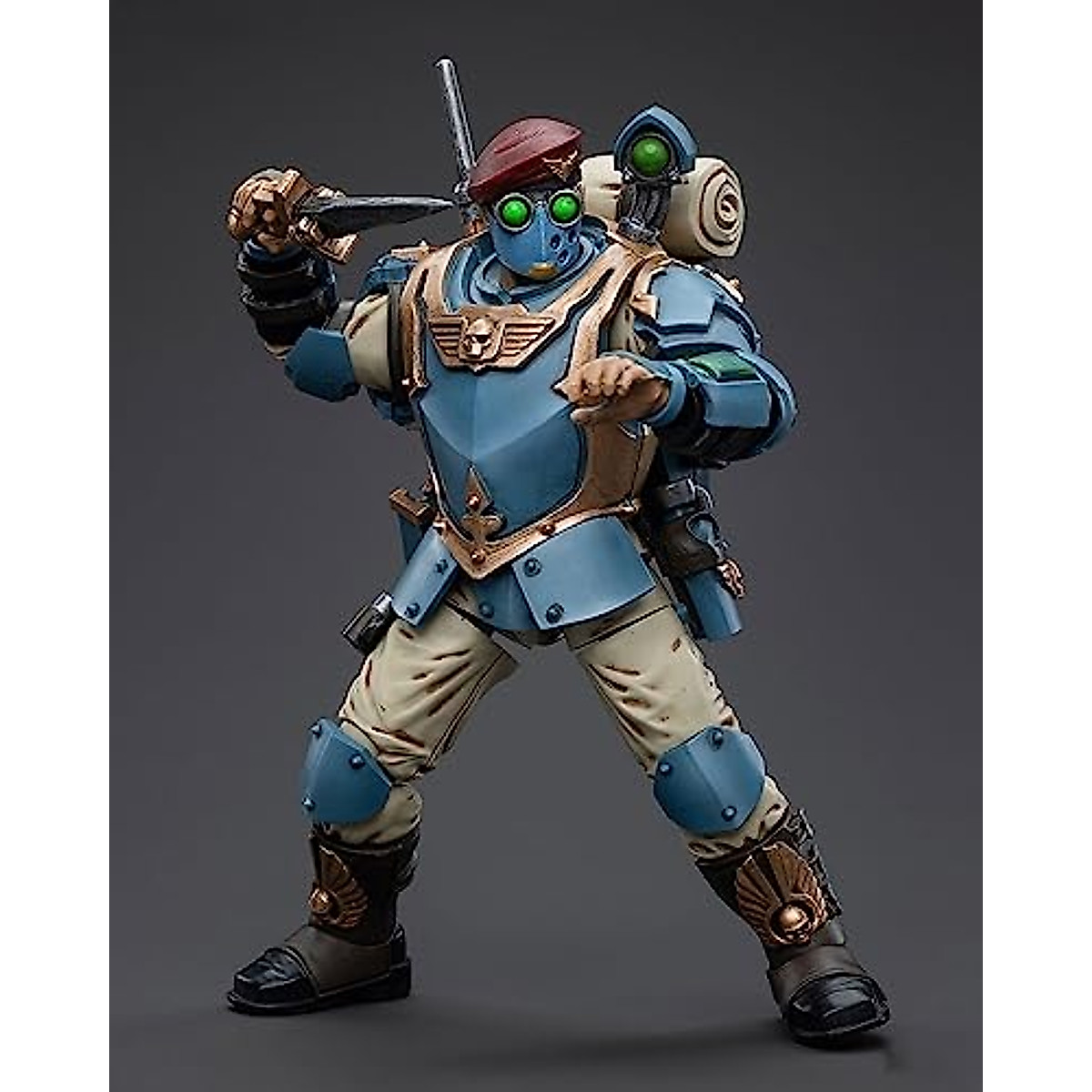 Pipigirl JoyToy Warhammer 40K Genuine License 1/18 Soldier, Astra Militarum Tempestus Scions Command Squad 55th Kappic Eagles Grenadier, 4.21 inch Models Action Figures Kits (Grenadier)