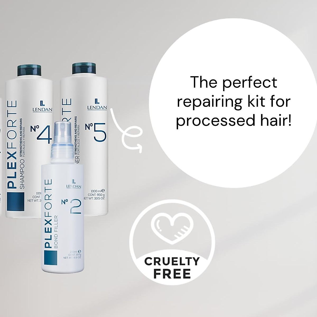 Lendan Plex Forte Kit Intense - No. 2 + No. 4 Liter + No. 5 Liter - 1000ml / 36 Fl Oz.