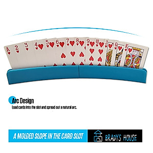 BRADYS HOUSE Card Holder for Playing Cards Foldable 4 Pieces | Plastic Playing Card Holders for Kids Adults & Seniors | 13 Inches Curved Game Card Organizer Holder Racks