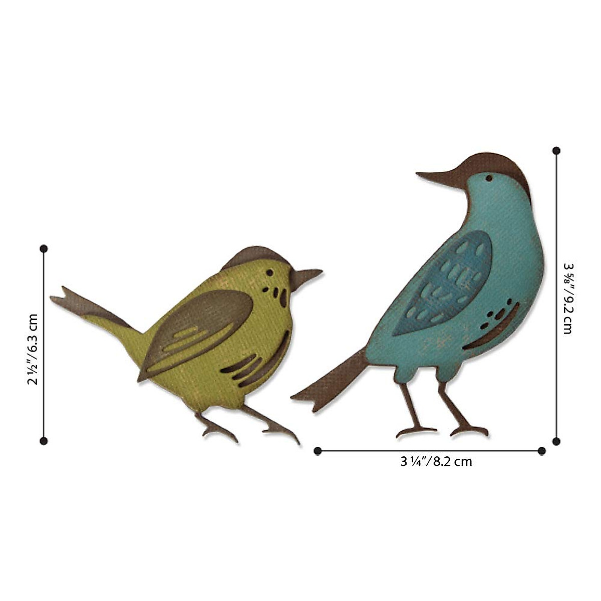 Sizzix Thinlits Die Set 6 Pack , Feathered Friends by Tim Holtz Cutting dies, Multicolor