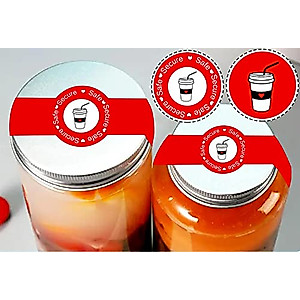 Safe Secure Tamper Evident Seals Stickers for Drink Lids 1" x 9" - 500 Pcs Food Delivery Stickers Sealed for Freshness Labels Drink Food Seal Stickers