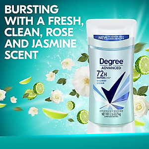 Degree Advanced Antiperspirant Deodorant 4 count 72-Hour Sweat & Odor Protection Shower Clean Antiperspirant for Women with MotionSense Technology 2.6 oz
