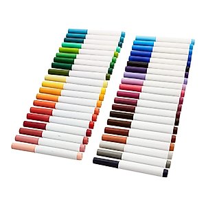 Amazon Basics Colored Markers Pack of 40, Broad Line Washable Markers, Multicolored for Drawing, School