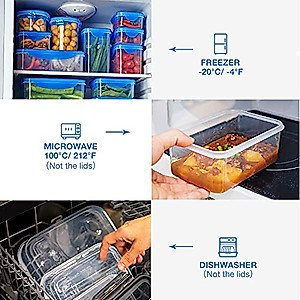 9 Pack Airtight Food Storage Container Set, Stackable Kitchen Storage Containers, 7.5L/ 253.6OZ Large ​Size, BPA-Free, Leak Proof, Freezer/Microwave Safe