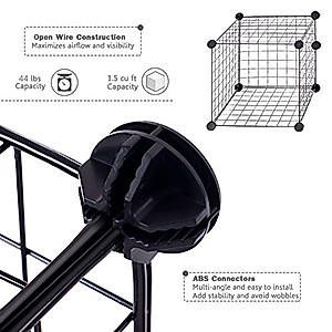 UNICOO - 14 * 14 Inch Big Cube Multi Use DIY 12 Cube Wire Grid Organizer, Bookcase, Bookshelf, Storage Cabinet, Wardrobe Closet,Toy Organizer, Wire Cube Storage- (Black Wire)