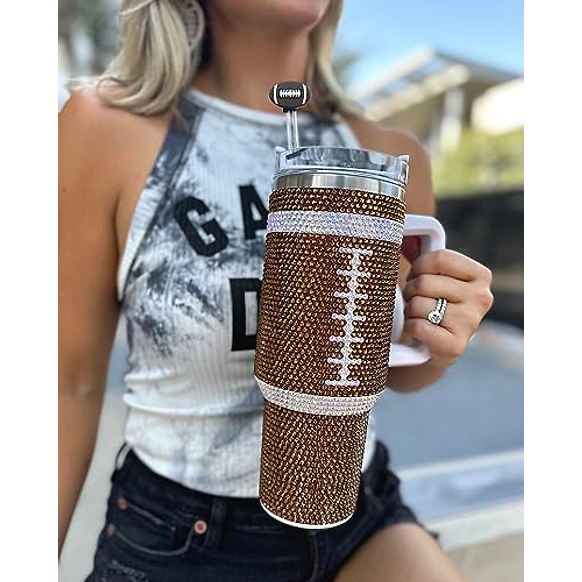 Live Love Gameday® Crystal Football Blinged Out 40 Oz. Tumbler