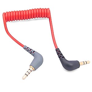 Alfzero Replacement 3.5mm TRS to 3.5mm TRRS Patch Adapter Cable for External Compact On-Camera Microphone VideoMicro Mics