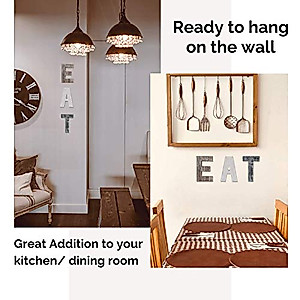 Wooden Eat Sign for Kitchen Decorations, Rustic Eat Signs Kitchen Wall Decor, Farmhouse Kitchen Wall Art, EAT Letters Farmhouse Kitchen Decor for Dining Room & Eatery, Easy to Hang or Stand on Table