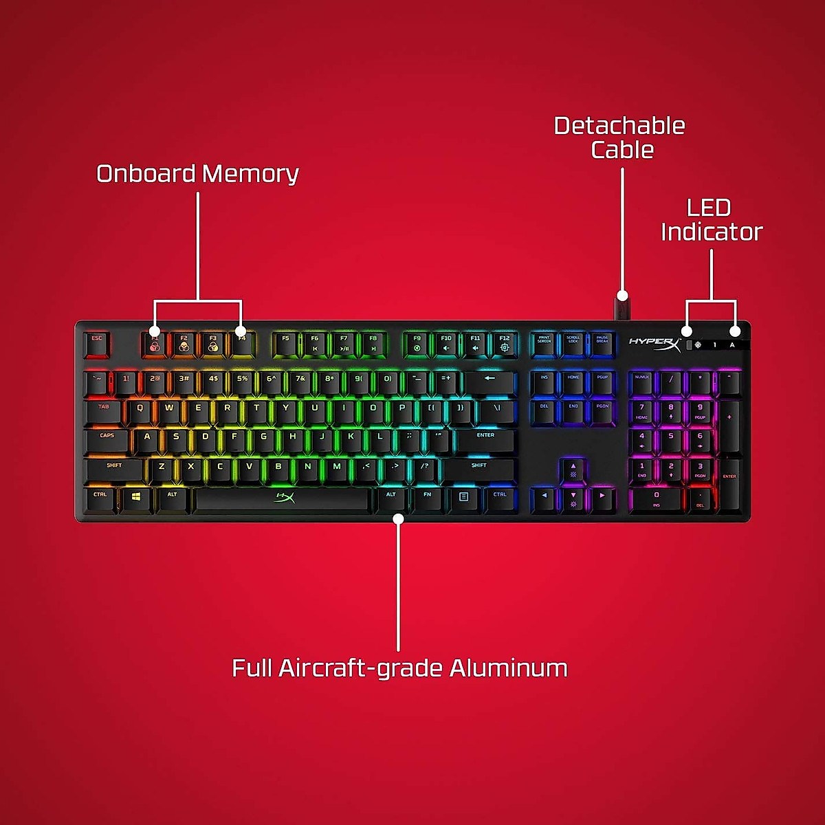 HyperX Alloy Origins Mechanical Gaming Keyboard HX-KB6RDX-US - Linear Red Switch (Renewed)