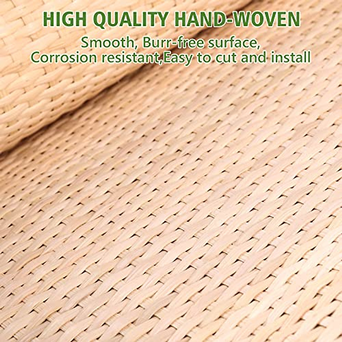 4.5"/14"/16"/18"/20"/24" Width Closed Natural Cane Webbing, Rattan Webbing for Caning Projects, Woven Cane Roll for Furniture, Chair, Cabinet, Ceiling, Basket