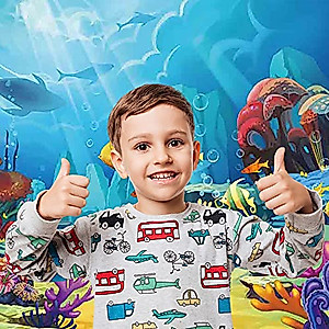 MAQTT 5x3ft Underwater World Photography Backdrop for Children Newborn Birthday Party Decoration Coral Reef and Fishes Wonderland Background Baby Shower Supplies Photo Props