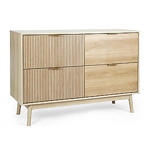 VOWNER 4 Drawer Dresser, Modern Closet Dressers with Wide Drawers, Farmhouse Wood Storage Chest of Drawers for Bedroom, Living Room