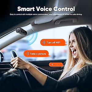 LINGDU D100 Smart Dash Cam Front for Cars, 2.5K Dash Cam with WiFi GPS, Car Camera with 0.96" LCD Display, Voice Control, Night Vision, WDR, Parking Mode, Loop Recording, G-Sensor, 150° Wide Angle