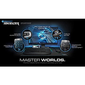 ROCCAT Skeltr - Smart Communication RGB Gaming Keyboard with Universal Device Docking Slot, Black (Renewed)