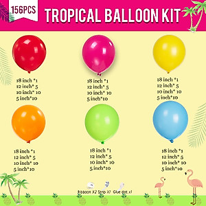 KOZEE Mexican fiesta balloon Garland Arch Kit 156 Pcs Hot Pink Lime Green Orange Red Blue Yellow Rainbow Balloons For fiesta Day of the Dead theme Birthday Baby Shower Party Decorations