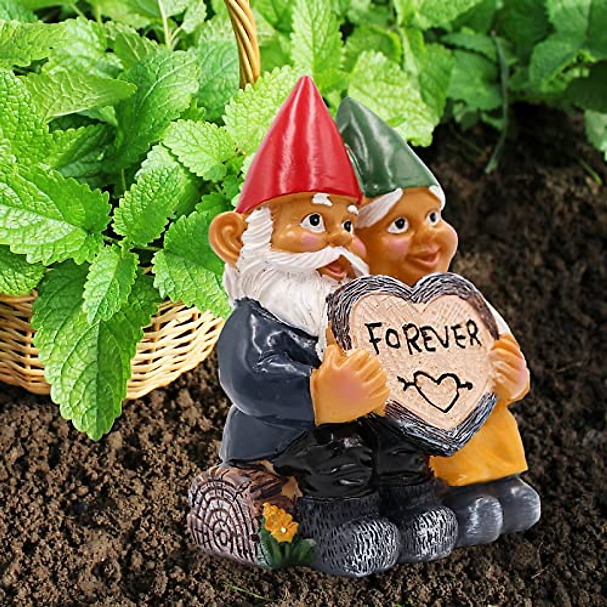 Garden Gnomes Outdoor Gnome Statue Couple in Love Collectible Figurine Lovers Romantic Statue Gnomes Garden Decorations for Patio, Yard, Lawn Ornaments, Home Décor…