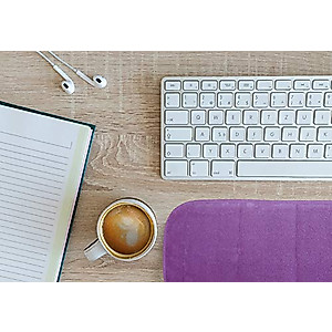 Computer Wrist Elbow Pad, Creatiee Premium Memory Cotton Desktop Keyboard Arm Rest Support Mat for Office Desktop Working Gaming - Less Elbow Pain(Long-Sized, 7.9 x 31.5 inch)(Purple)