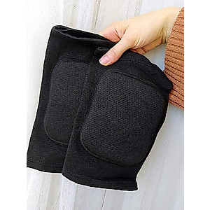 Wanlvhu Protective Sponge Knee pads for Volleyball, Soft Breathable Knee Support Knee Brace for Adult Kids Sports Dance Football Gym Skating (Full Black, Small)