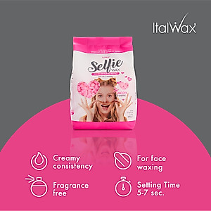 Italwax Face Selfie 500g / 1.1lb - Delicate hard wax for face with oil complex - Perfect for waxing eyebrows, upper lip and sideburns​