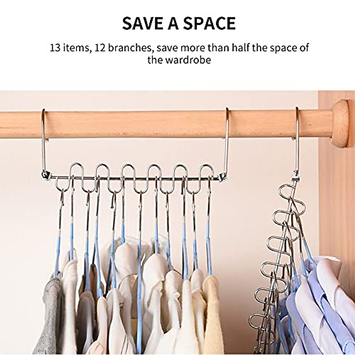 Ismeally Metal Clothes Magic Hangers Closet Wardrobe Space Saving Hangers Organizer Cascading Hangers (5Pcs)