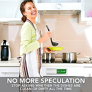 Dishwasher Magnet, Clean Dirty Sign Indicator for Dishwasher Non-Scratch Easy to Read and Strong Slide for Changing Signs, Sleek and Convenient Design, Heavy Duty Magnet with Optional Stickers