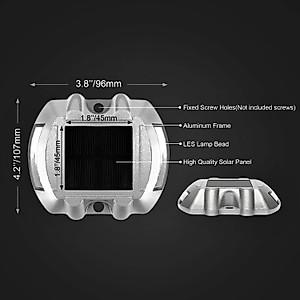 JIGUOOR Solar Deck Lights LED Driveway Lights Solar Powered Dock Light Outdoor IP68 Waterproof Road Markers for Step Sidewalk Stair Boat Garden Ground Pathway Yard (Green, 1 Pack)