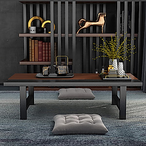 Japanese Floor Table,Wood Coffee Table Tea Table Low Table for Sitting On The Floor,Rustic Kotatsu Table Dining Table Tatami Table Floor Table(23.6x11.8x9.8inche, Brown)