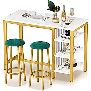 AWQM B010-YBJ2 Table Set, 47.24" × 15.75" × 38.98" (Width×Depth×Height), White