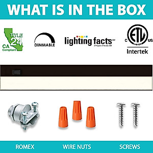 Hardwired LED Under Cabinet Task Lighting - 16 Watt, 24", Dimmable, CRI>90, 3000K (Warm White), Bronze, Wide Body, Long Lasting Metal Base with Frost Lens