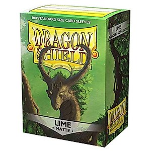 Dragon Shield 100 Count Standard Size Matte Deck Protector Sleeves - Matte Lime