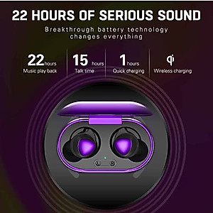 Urbanx Street Buds Plus True Bluetooth Earbud Headphones for Oppo A7 - Wireless Earbuds w/Noise Isolation - Purple (US Version with Warranty)