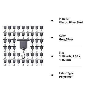 Rv Awning Hooks for Lights Camping Awning Accessory Hangers S Shaped Hooks Set Rv Party Light Hangers for Christmas Party Camping Tent Indoor and Outdoor Supplies (Grey and Silver,24 Pairs)