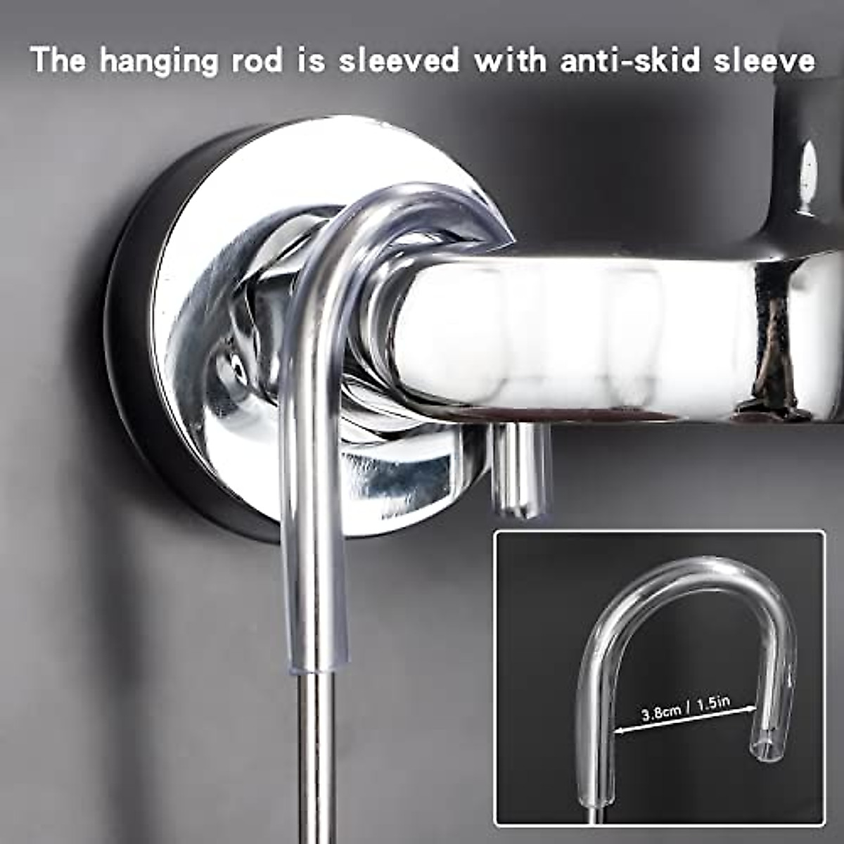 YQh hanging shower rack, bathroom rack storage rack, shampoo bracket, the back hook can be rotated, and can be hung on the faucet or cross bar, 304 stainless steel rust proof (Single layer shelf)