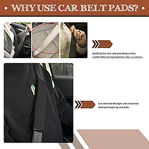 Car Seat Belt Cover, Soft Shoulder Protection Cover for Cars, Comfortable Driving Protection Cover for Cars, Leather Embossed Seat Belt Pad, Universal Suitable for Cars, Trucks, Suvs (Black)