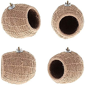 Litewoo Bird Breeding Nest Warm Rope Bed House for Small Medium Bird Parrot Parakeet Conure Cockatiel Canary Finch Lovebird Budgie (D: Hemp Rope)