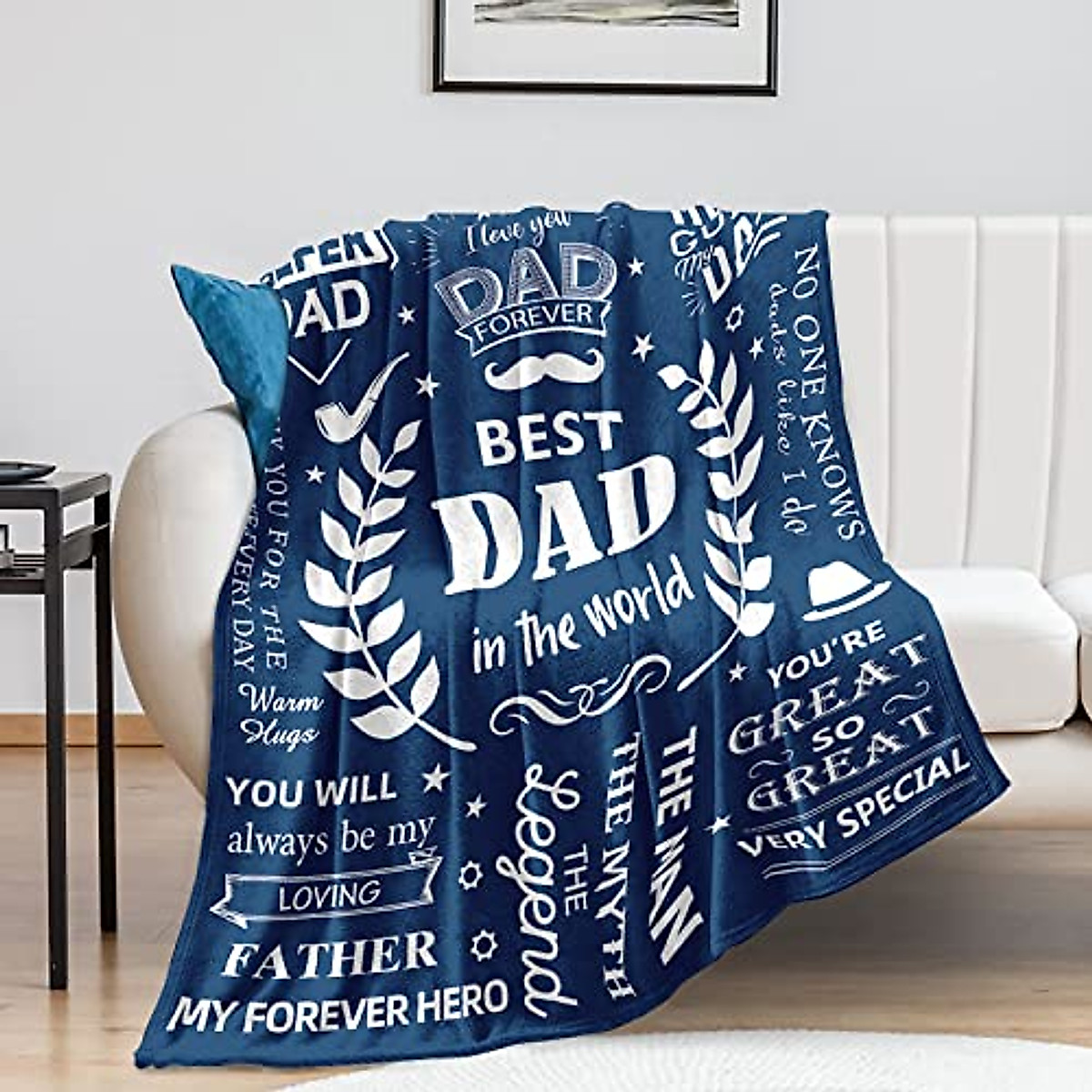 Henazin Gifts For Dad, Fathers Day Blankets For Dad, Dad Birthday Gift, Dad Gifts, Dad Throw Blanket 50"X60", Best Gift For Dad, Best Dad Ever Gifts, Dad Gifts From Daughter, Father Gifts, Daddy Gifts