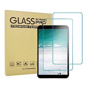 Transwon 2PCS Tempered Glass Screen Protector for Qlink Scepter 8 Tablet/Topsand M8 8 inch Tablet/Alcatel Joy Tab 2/ weelikeit F83W Tablet 8/ for Gateway 8 Inch Tablet Model GATA30812