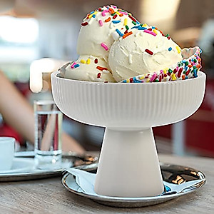 DOITOOL Snack Bowl Footed Dessert Cups Ice Cream Cup Ceramic Sundae Bowls Serving Bowls Dish for Appetizer Parfait Fruit Salad Pudding Snack Ice Cream Bowl