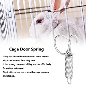 20Pcs Rabbit Cage Door Fixing Plate Metal Finger Spring Lock Hook Multifunctional Cage Door Spring Hook Used to Fix Rabbit Pet Cage Door Farm (Large)