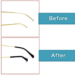 8 Pairs Eyeglass End Tips Ear Sock Pieces Anti-Slip Tube Replacement Tips Silicone for Thin Metal Eyeglass Legs,4 Black/4 White